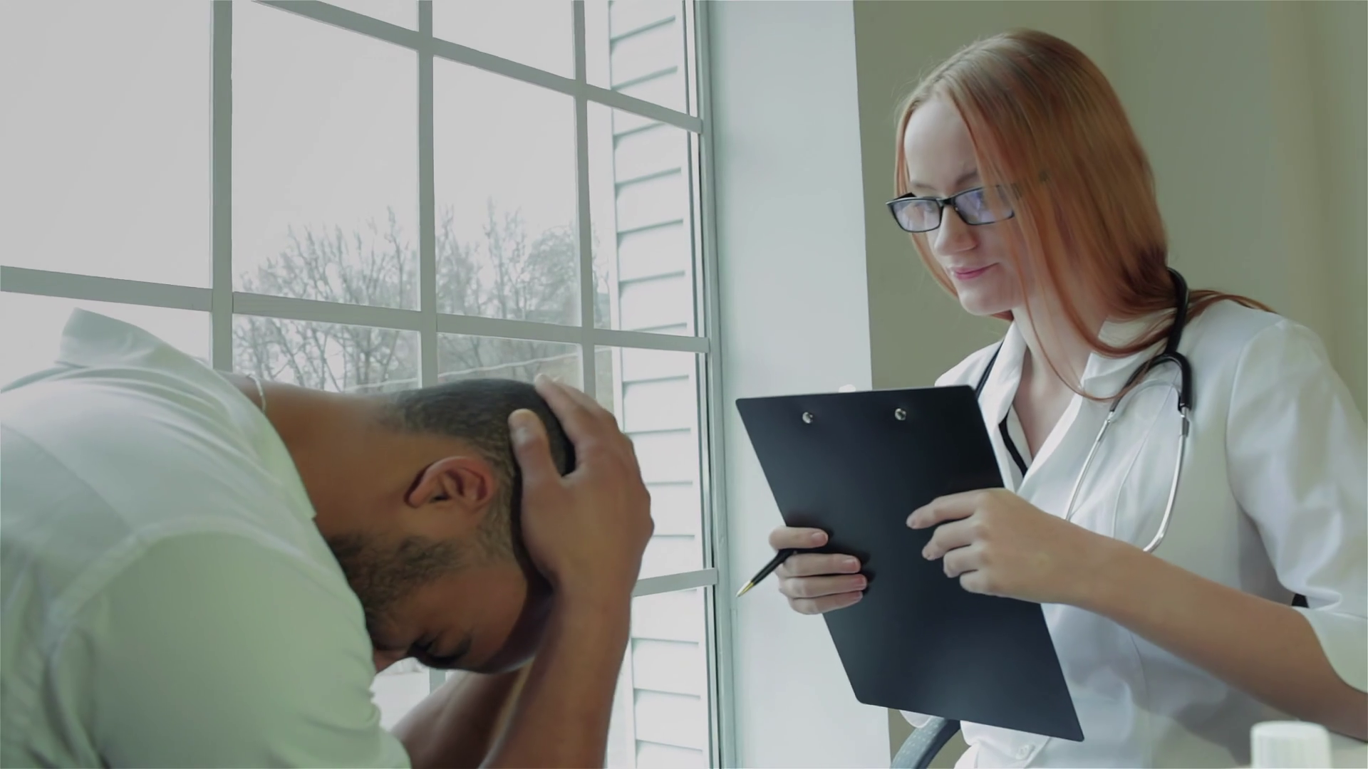 Doctor Comforting Patient In Hospital Stock Footage SBV-348676729 ...