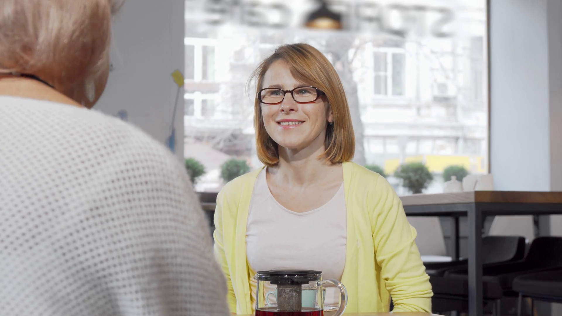 Cheerful Mature Woman Giving Gift To Senior Stock Footage SBV-338522512 ...