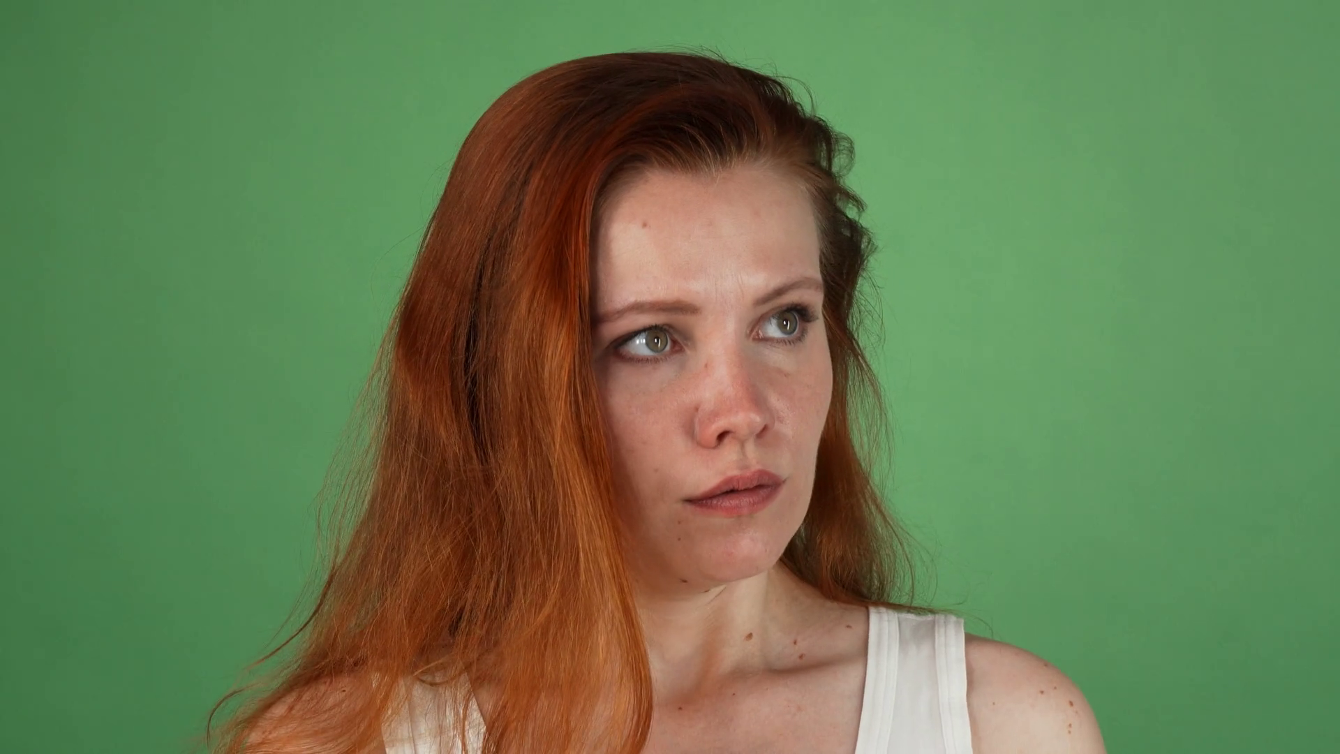 Studio Portrait Of Young Red Haired Woman Stock Footage SBV-324485116 ...