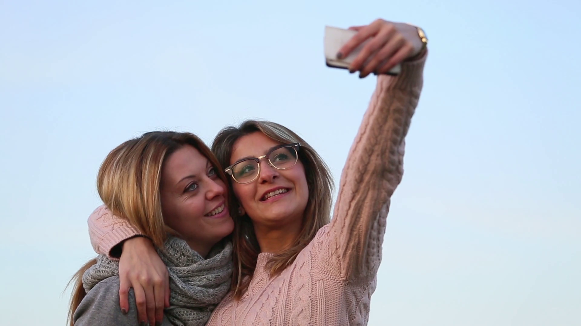 Two Simpering Girls Taking Selfie Photo Stock Footage SBV-306734656 ...