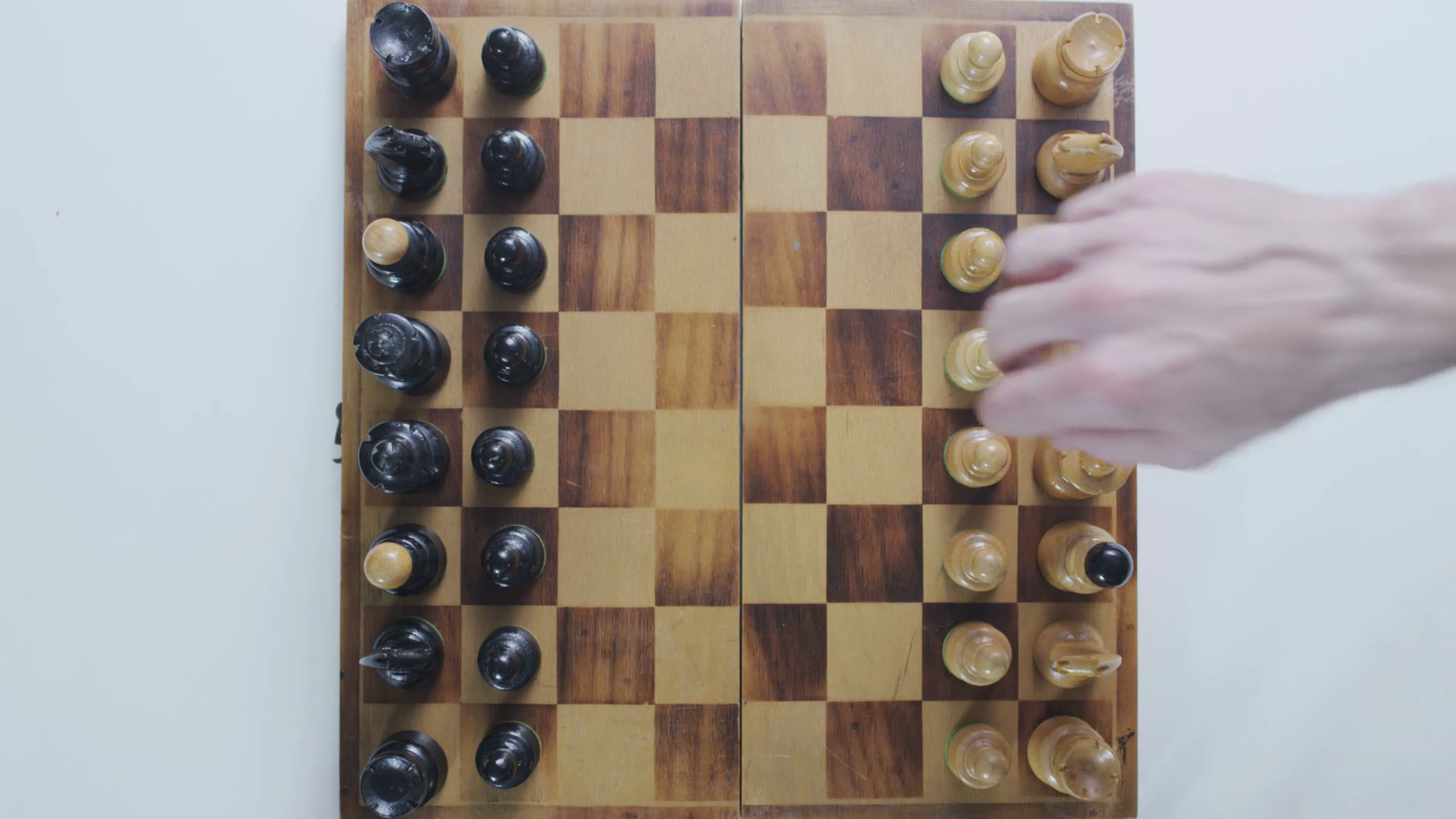 Chess Board With Classic Wood Pieces 040 Stock Footage SBV-309450769 ...