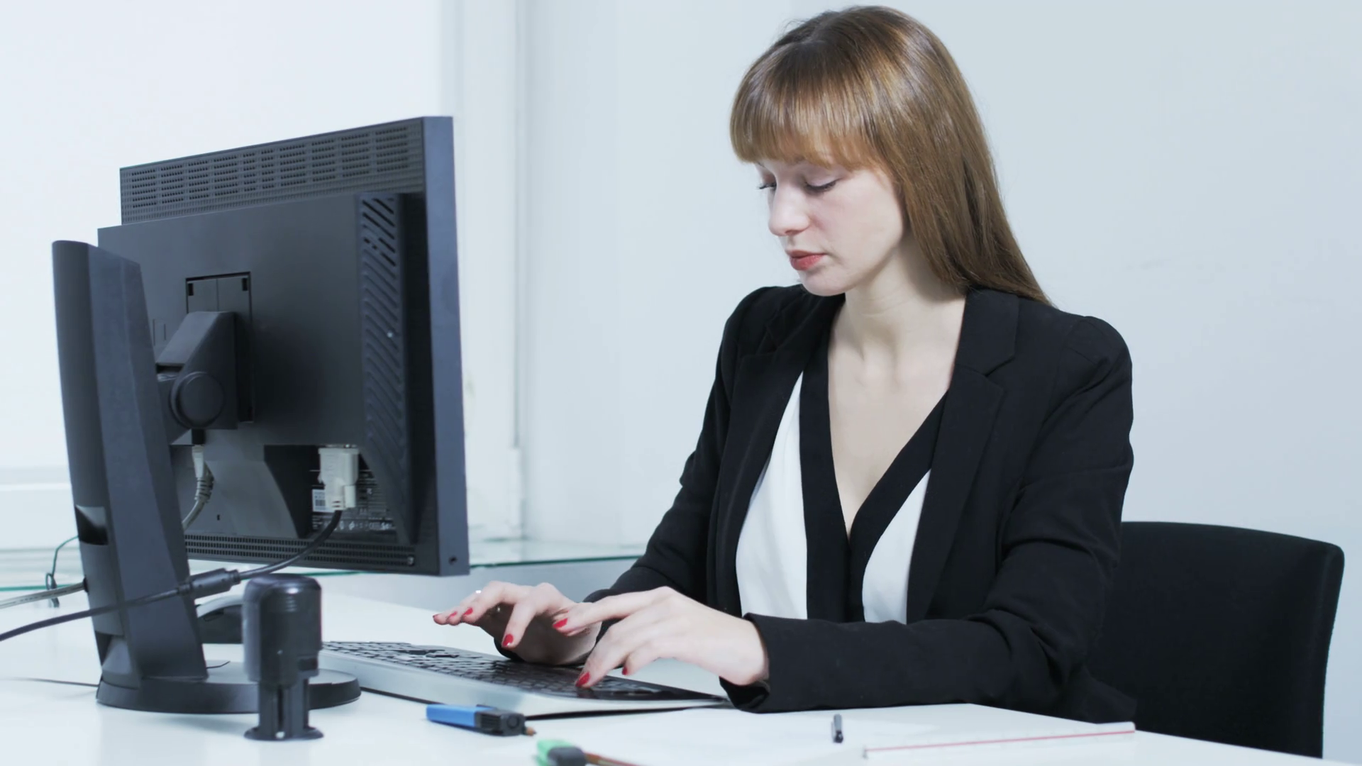 Tired Woman Typing On Keyboard Stock Footage SBV-310571687 - Storyblocks