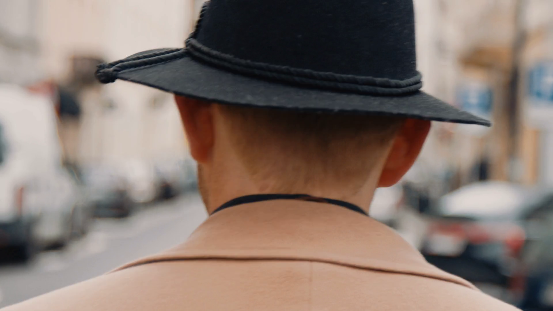 Behind Shoulder Shot Of Man Walking European Stock Footage SBV ...