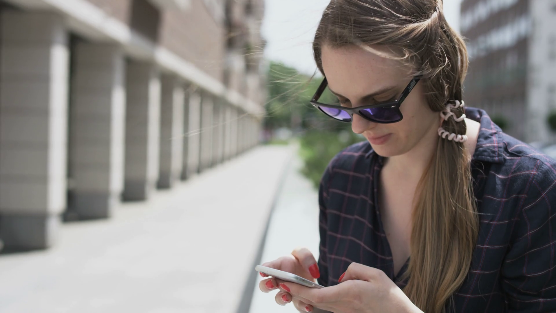 Businesswoman Writing Text Message On Mobile Stock Footage SBV ...