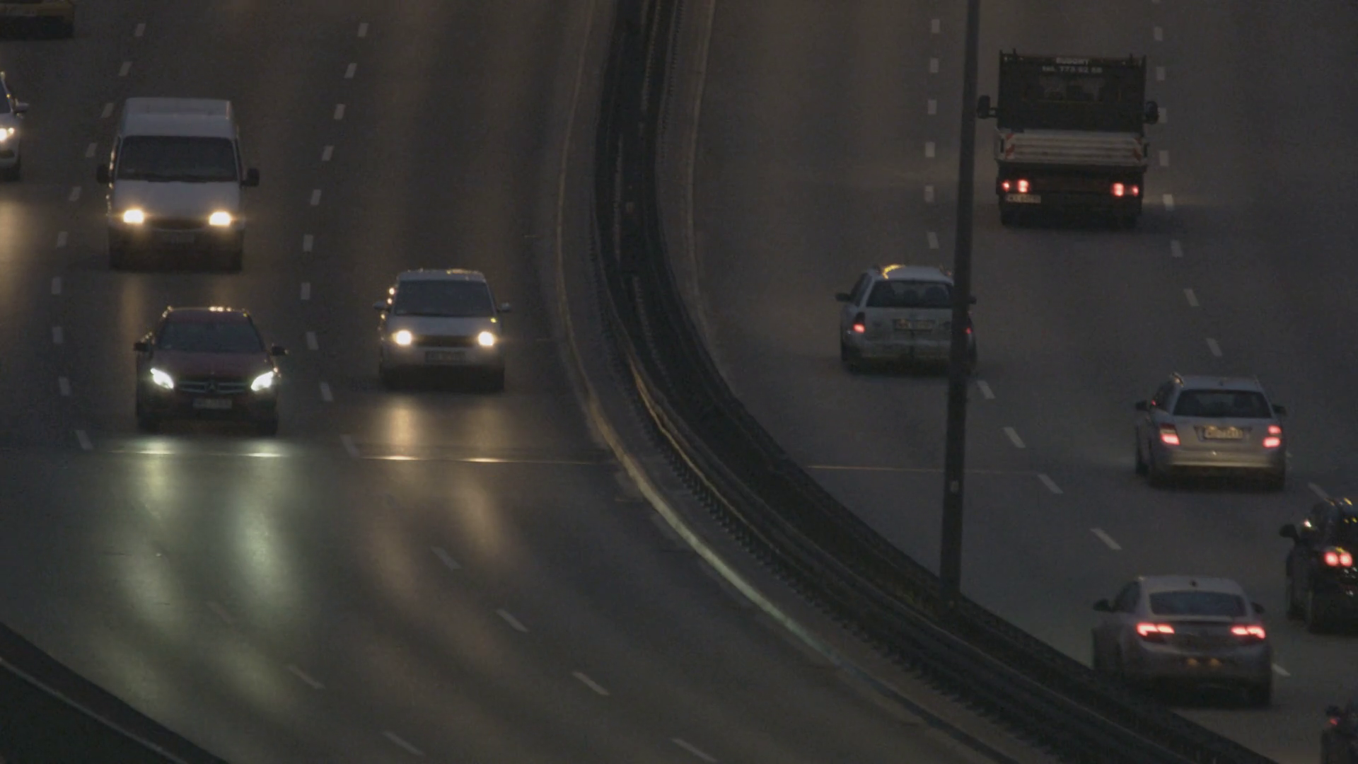 Cars Moving Slowly Through Bridge Traffic Jam Stock Footage SBV ...