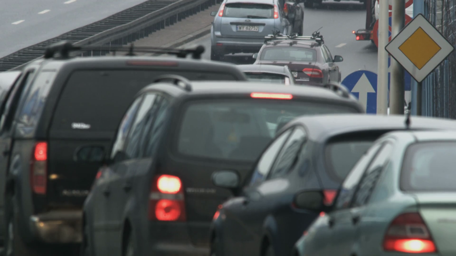 Cars Turning Right Moving Slowly In Traffic Stock Footage SBV-317714352 ...