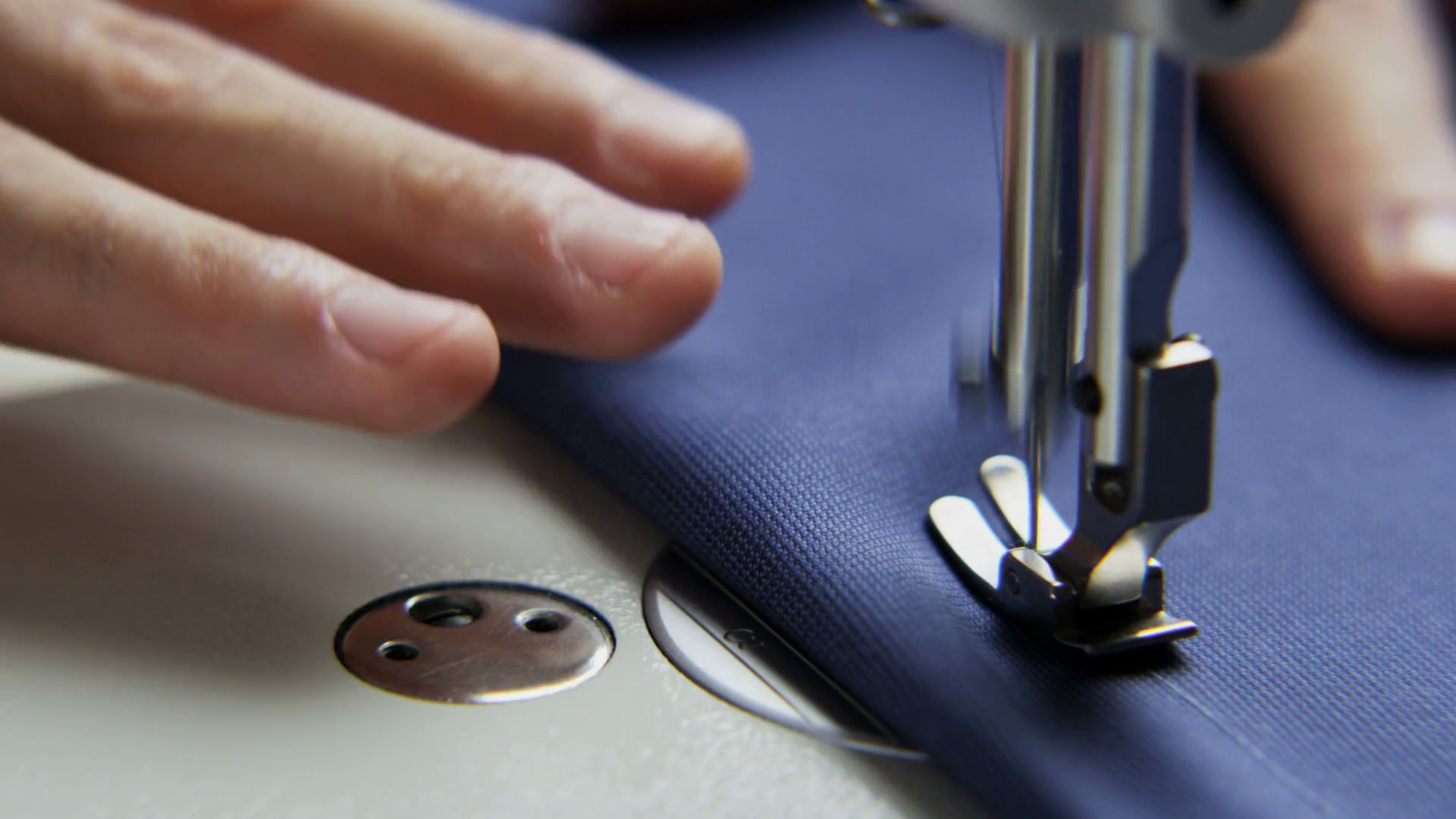 Right Hand Of Tailor Using Sewing Machine Stock Footage SBV-323290387 ...