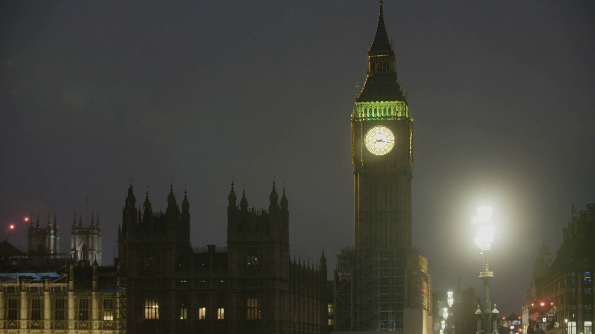 The Big Ben (elizabeth Tower) Shining In Dark Stock Footage SBV ...