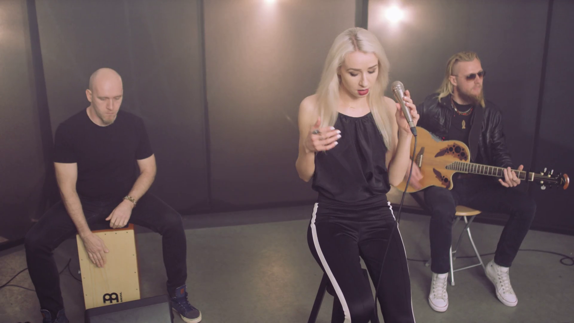 Three Musicians: Singer Cajonist Guitarist Stock Footage SBV-314410317 ...