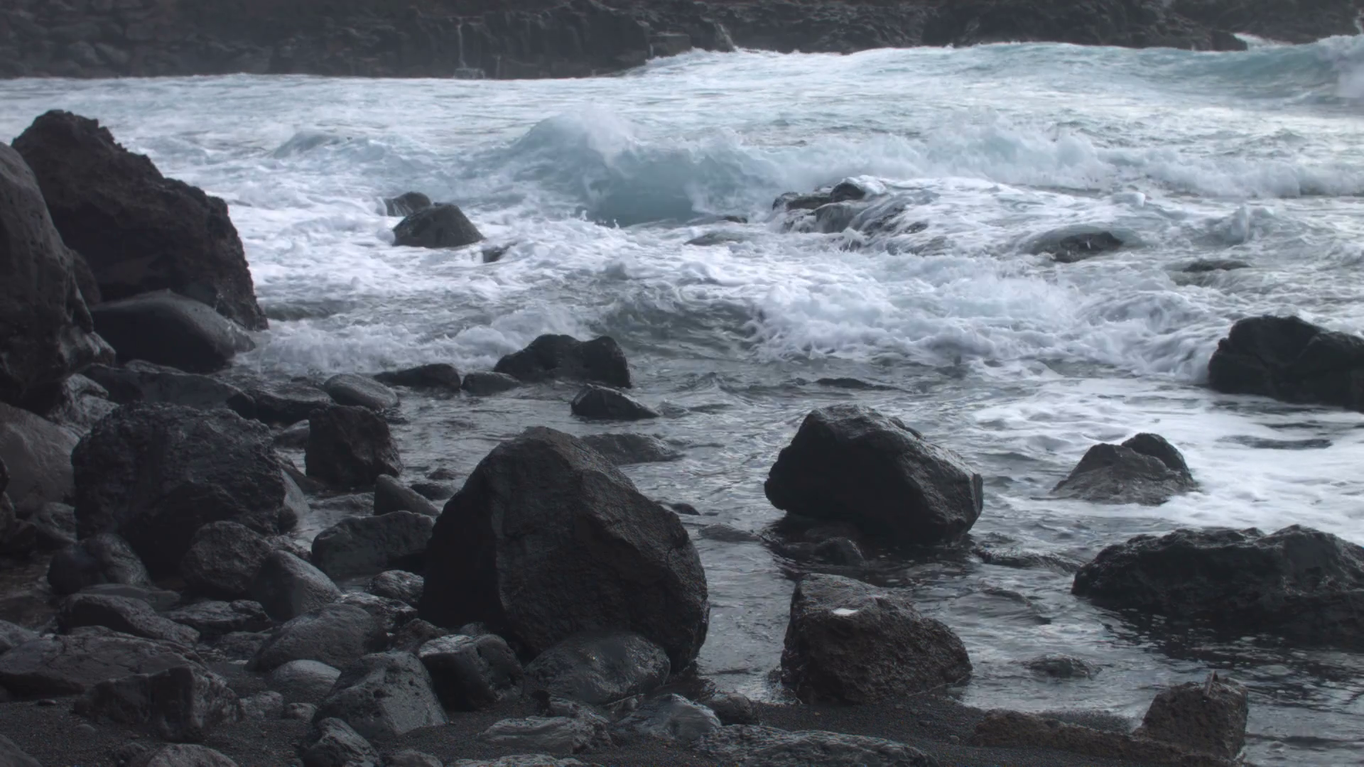 Water Hitting Small Rocks On Shore Stock Footage SBV-313689274 ...
