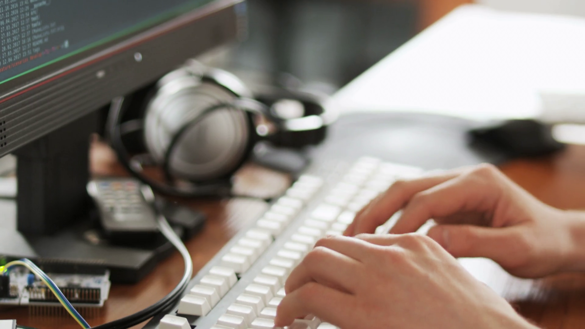 Young Man Typing Slowly On Keyboard Stock Footage SBV-316895633 ...