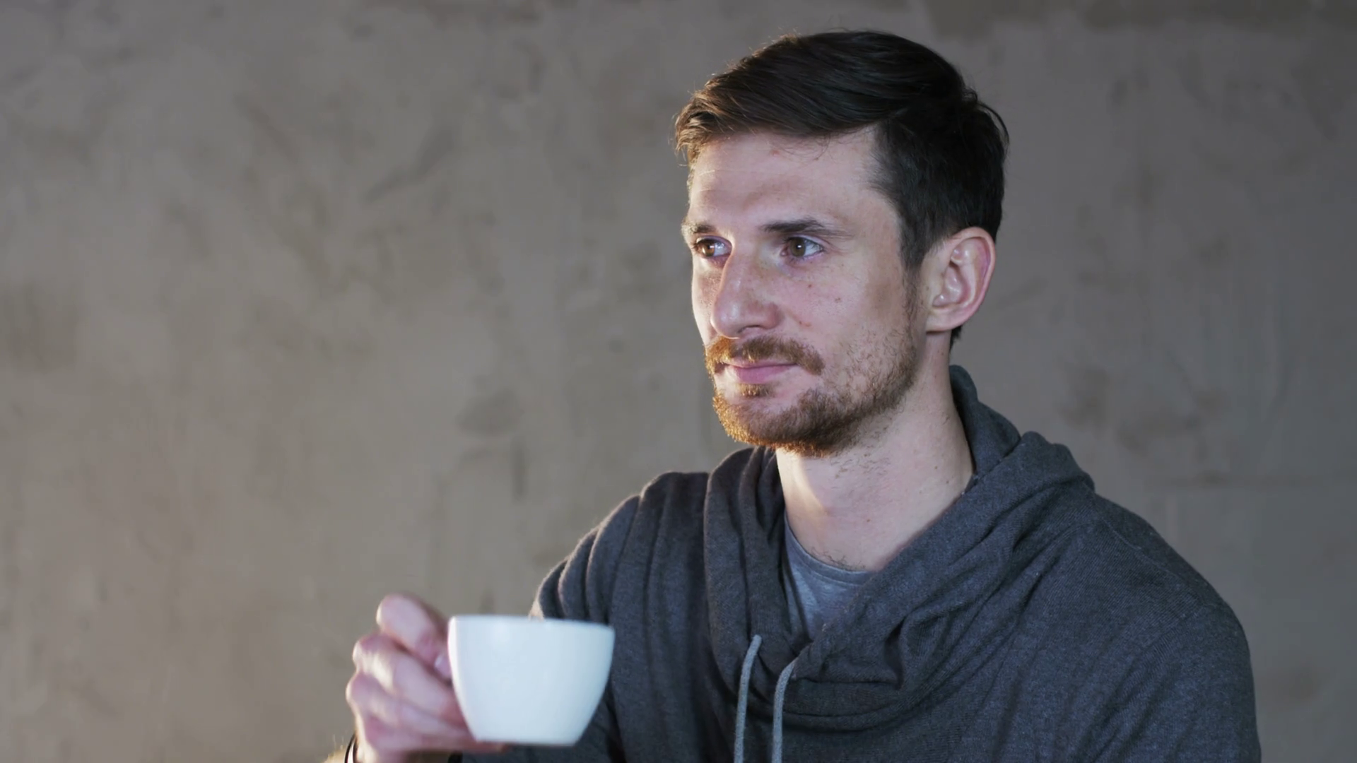 Man Enjoying Tea From Cup Stock Footage SBV-310515370 - Storyblocks