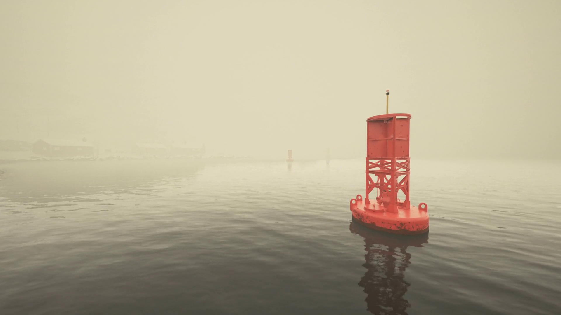 Red Metal Buoy Floating In Norwegian Sea Stock Motion Graphics SBV ...