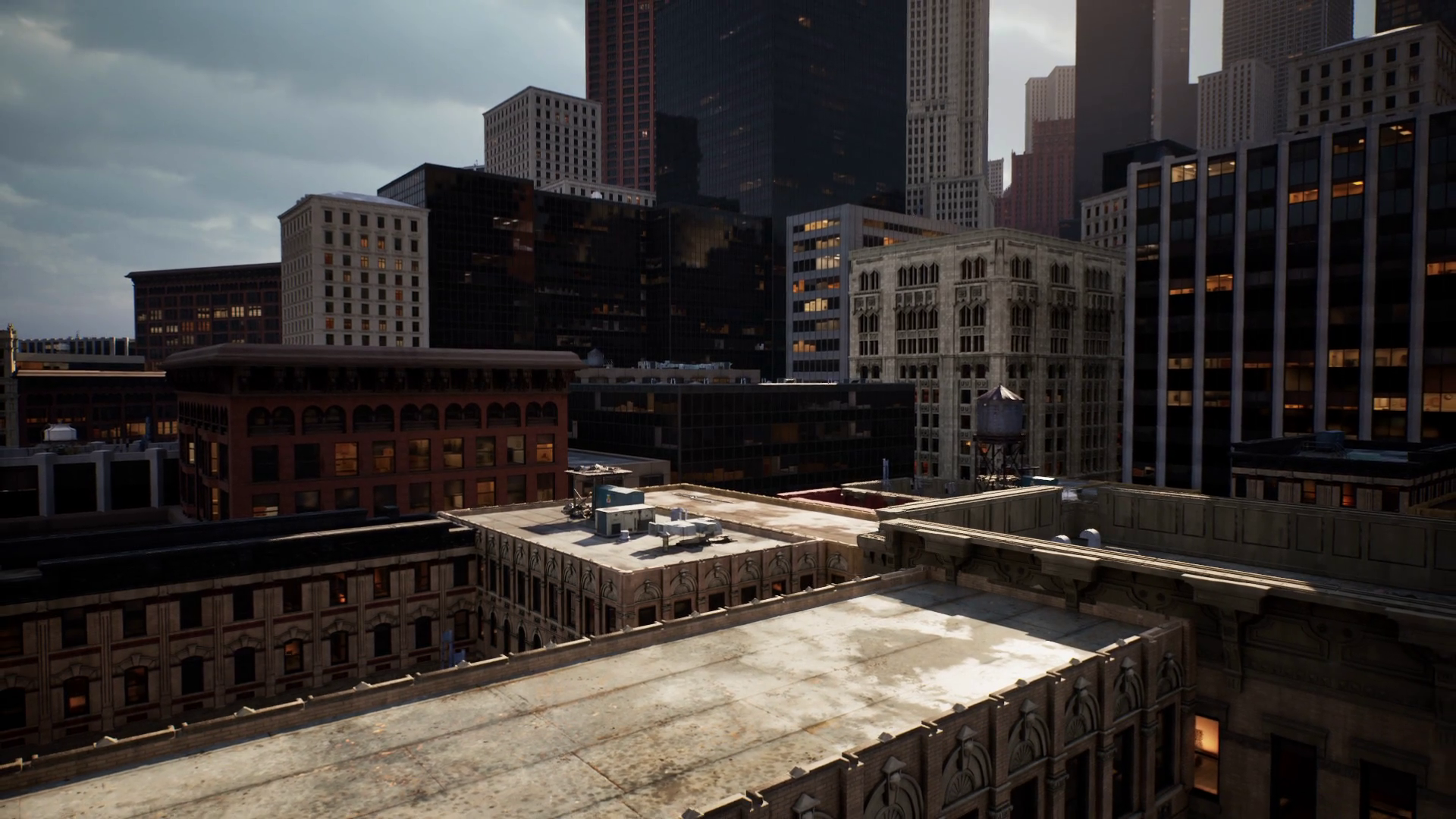 Urban Rooftop View Of City Buildings Under Stock Motion Graphics SBV ...