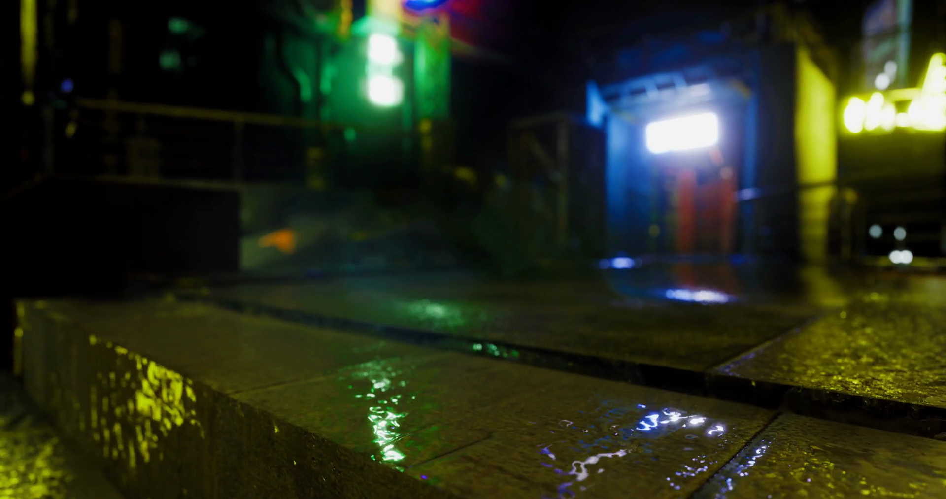 Moist Urban Walkway Illuminated Colorful Stock Motion Graphics SBV ...