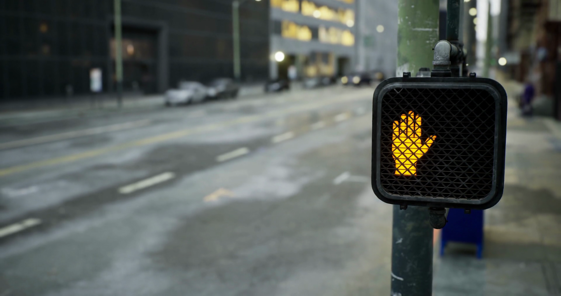 City Street With Pedestrian Signal Showing Stock Motion Graphics SBV ...
