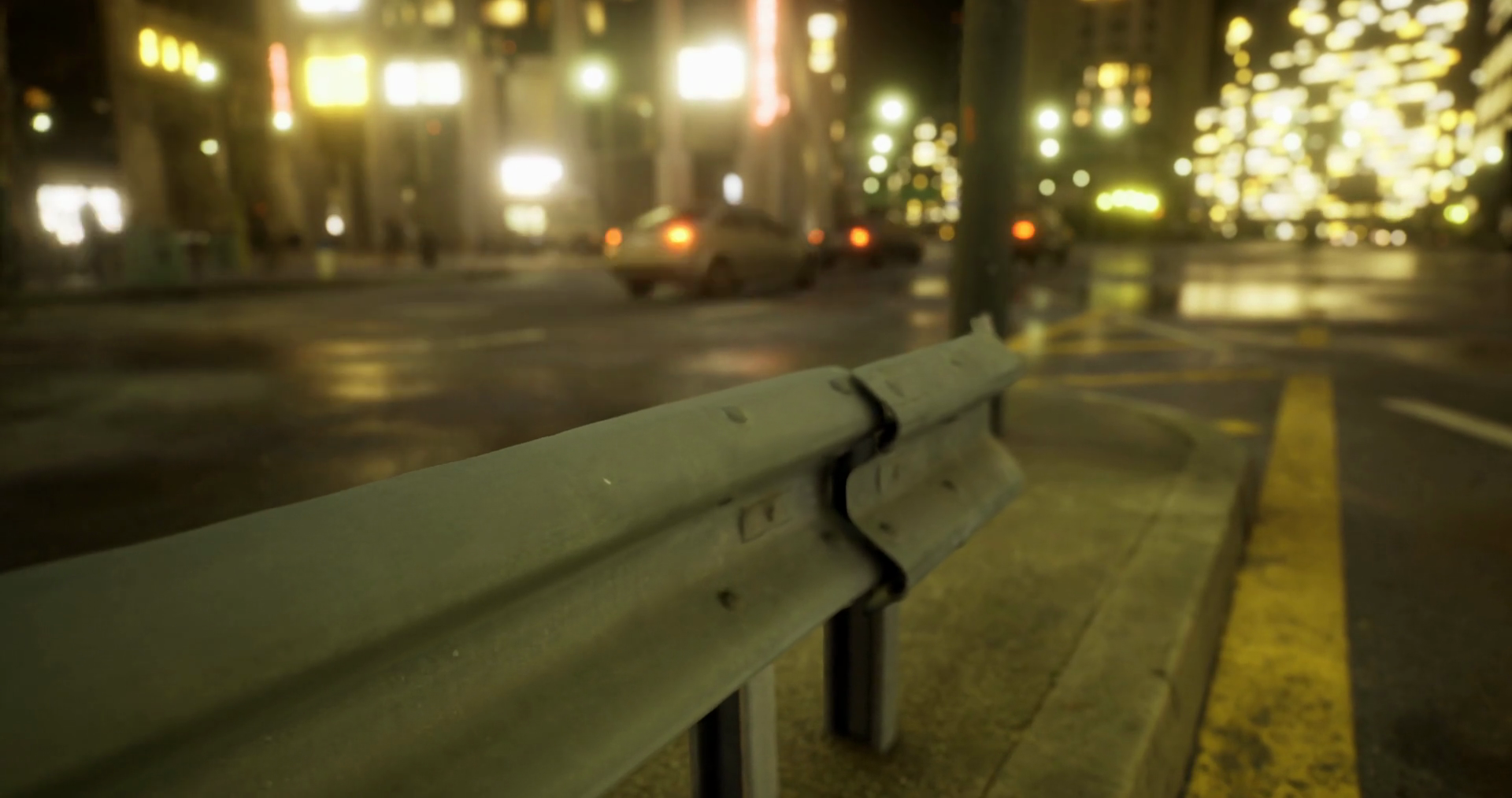 Urban Nighttime Street With Guardrail Stock Motion Graphics SBV ...