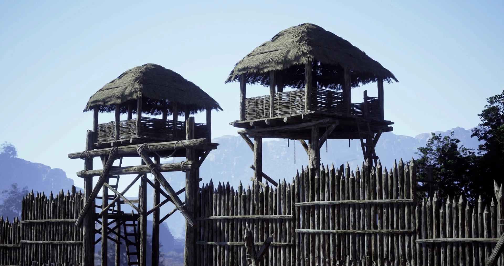Historic Wooden Watchtowers Overlook Stock Motion Graphics SBV ...
