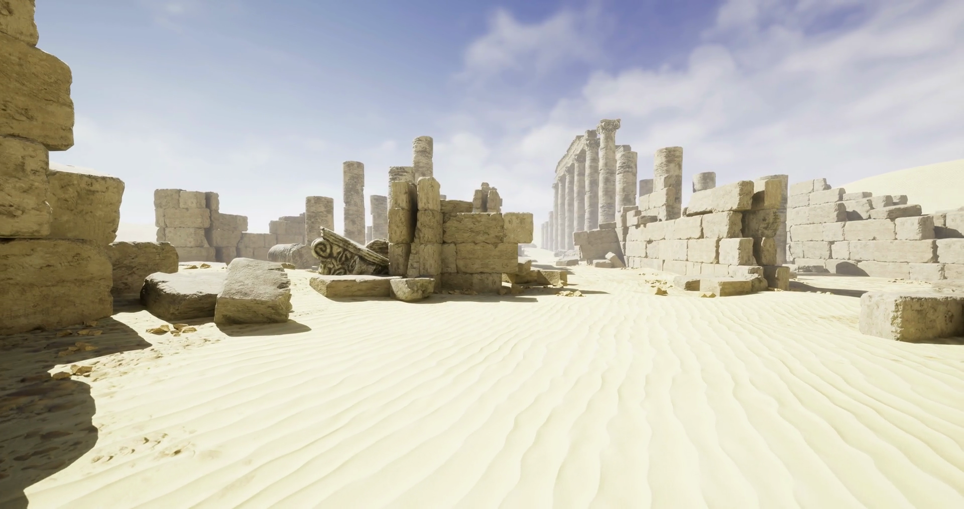 Ruins Of Ancient Temple Surrounded Sandy Stock Motion Graphics SBV ...