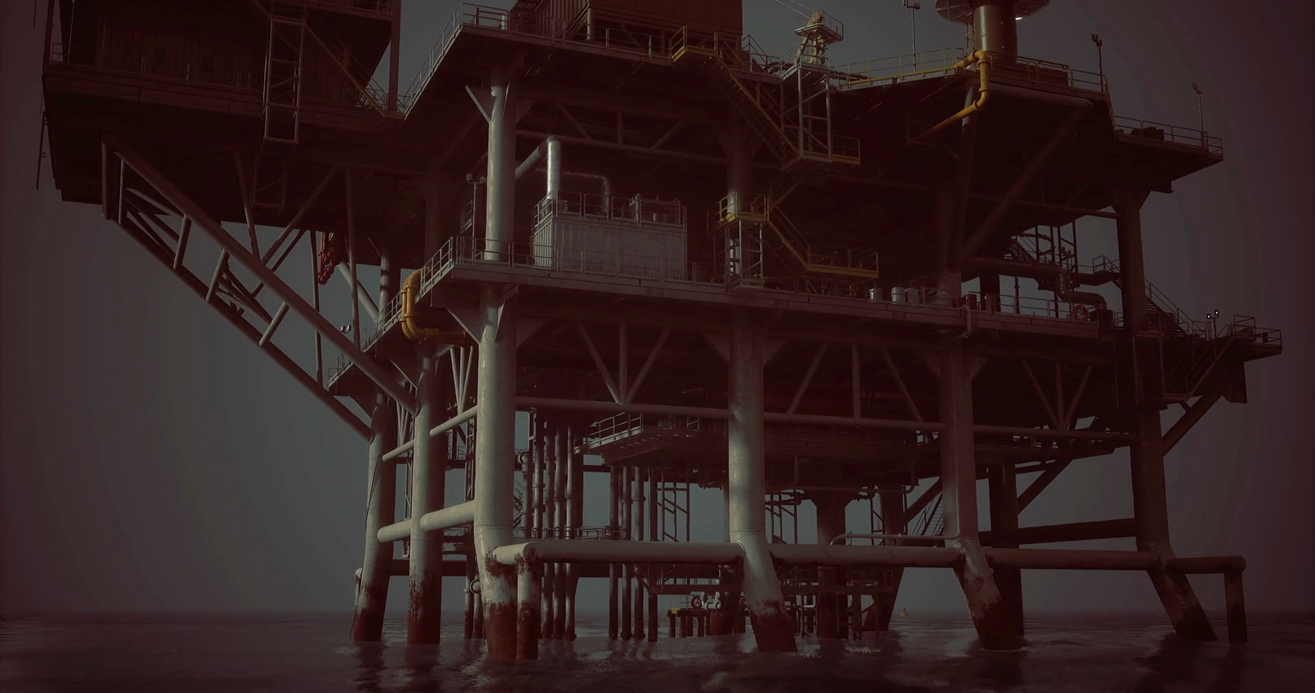 Oil Rig Structure Supported Sturdy Pillars Stock Motion Graphics SBV ...