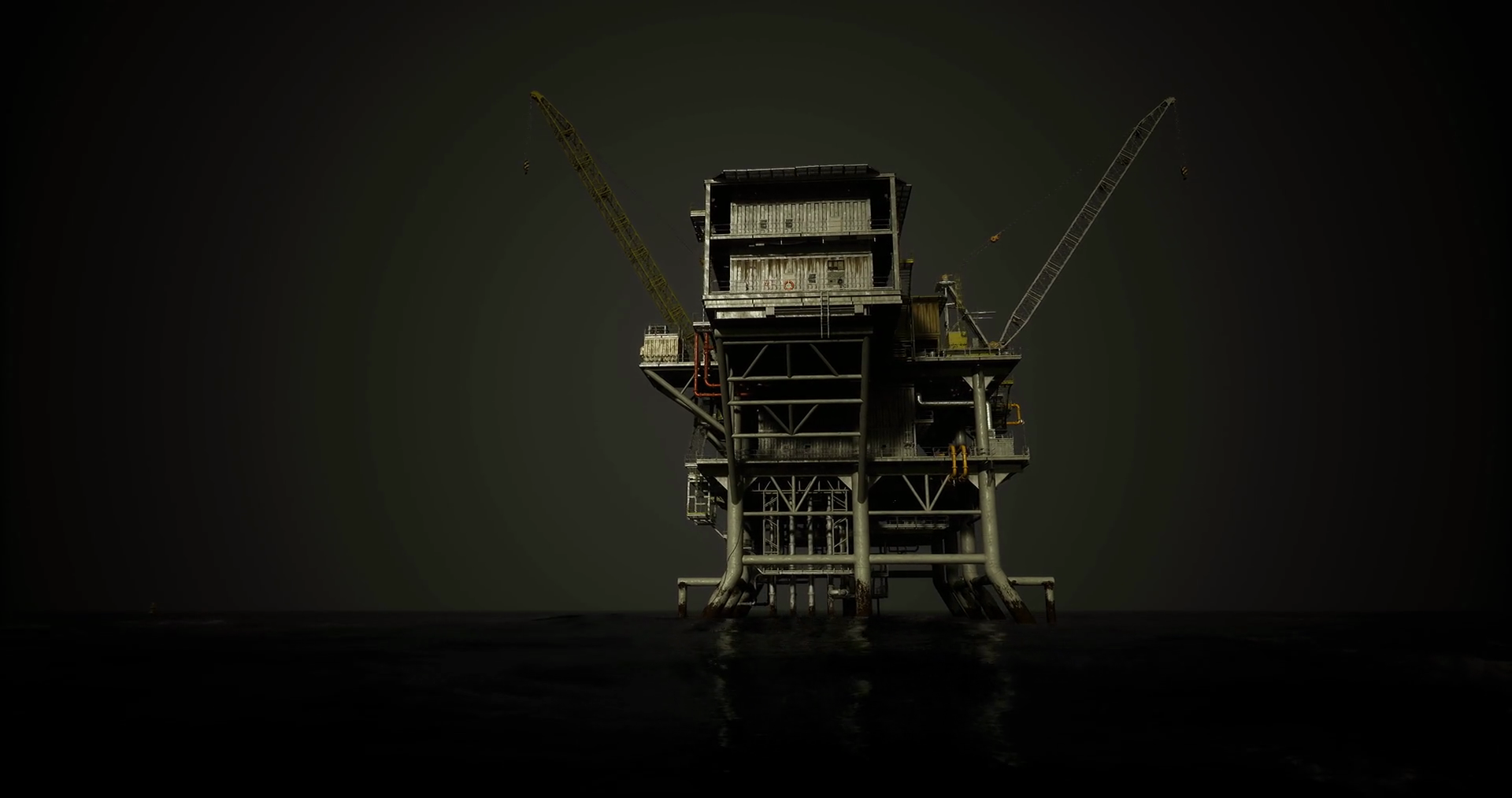 Large Oil Rig Platform Illuminated At Night Stock Motion Graphics SBV ...