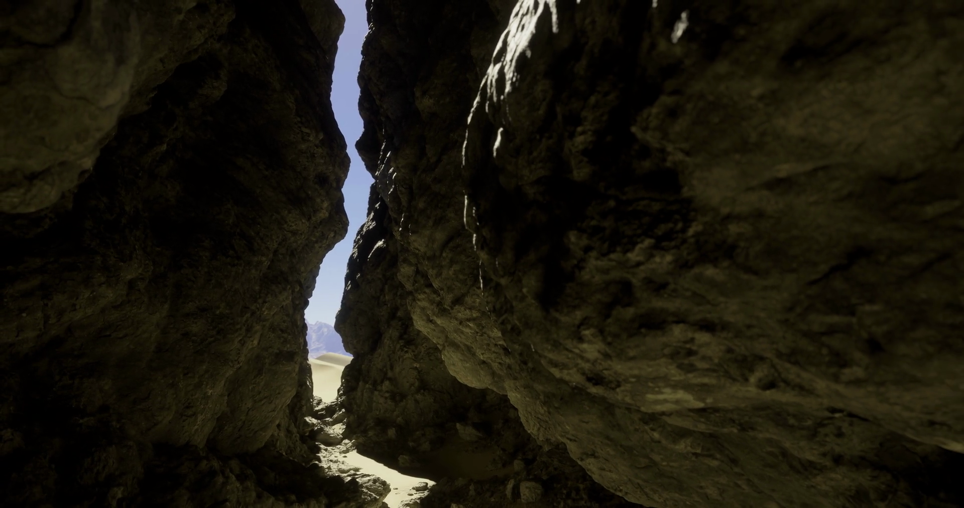 Narrow Rock Crevice Leading To Bright Desert Stock Motion Graphics SBV ...