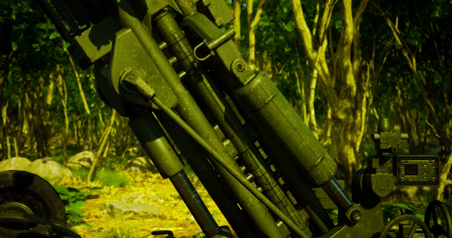 Military Artillery In Dense Forest Landscape Stock Motion Graphics SBV ...