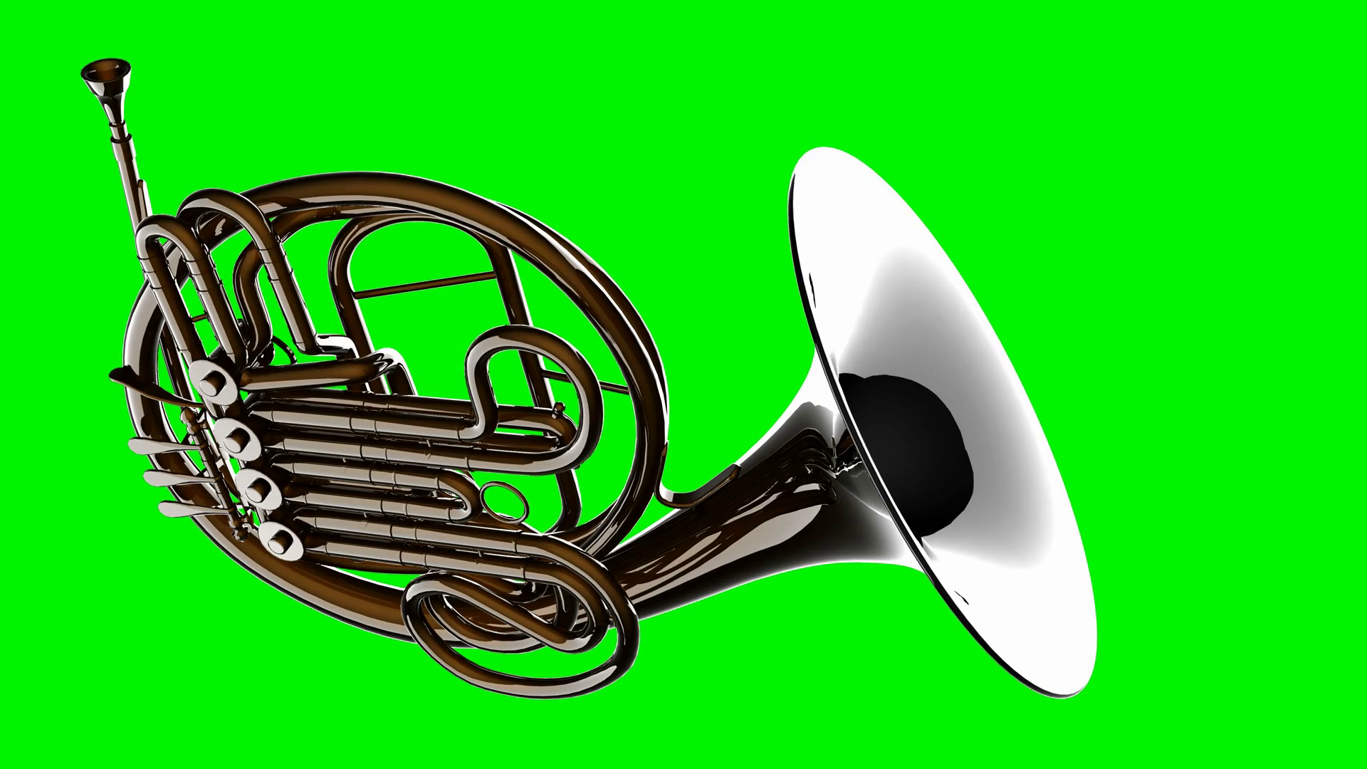 French Horn Rotate On Green Chromakey Stock Motion Graphics SBV ...