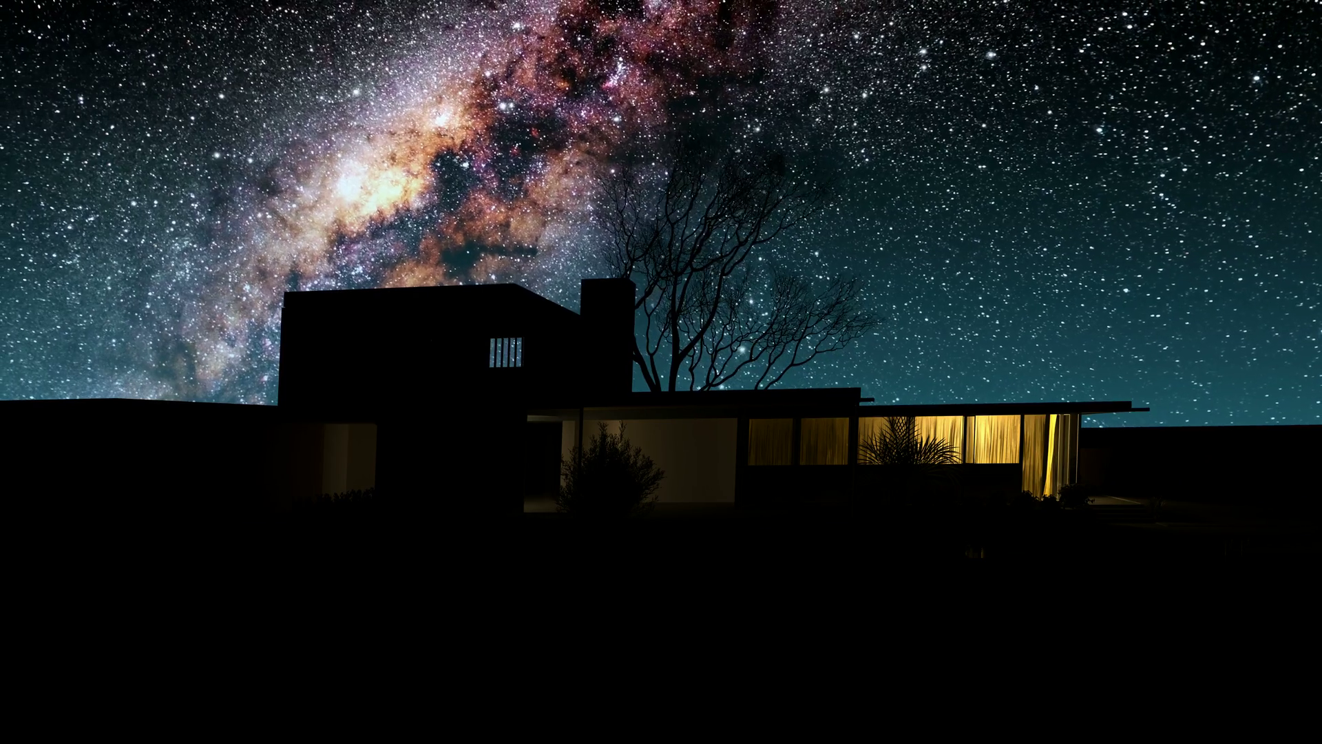House Milky Way Stars At Night Elements Of Stock Motion Graphics SBV ...