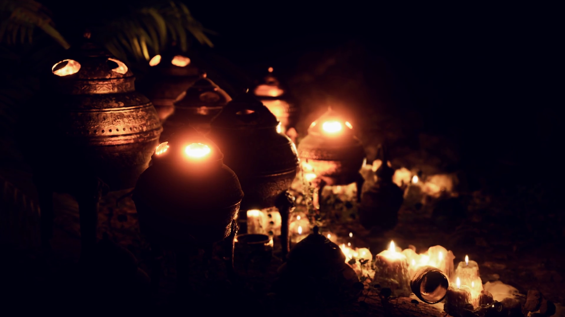 Golden Altar With Candles At Night Stock Motion Graphics SBV-346675503 ...