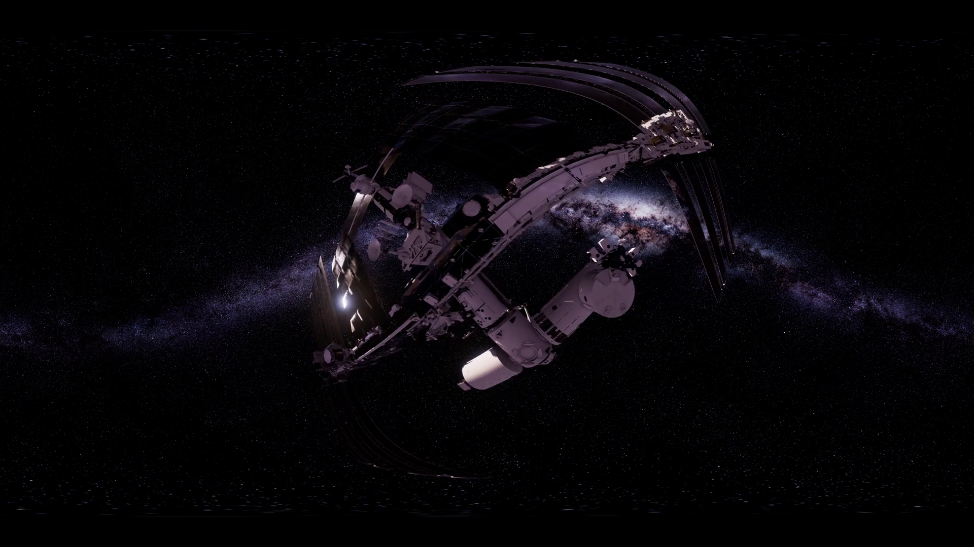 ISS in virtual reality 360 degree video. International Space Station ...