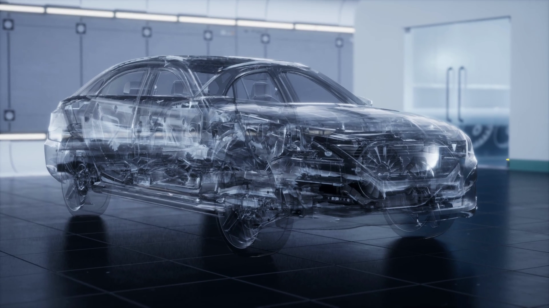 Transparent Car With Engine In Laboratory Stock Motion Graphics SBV ...