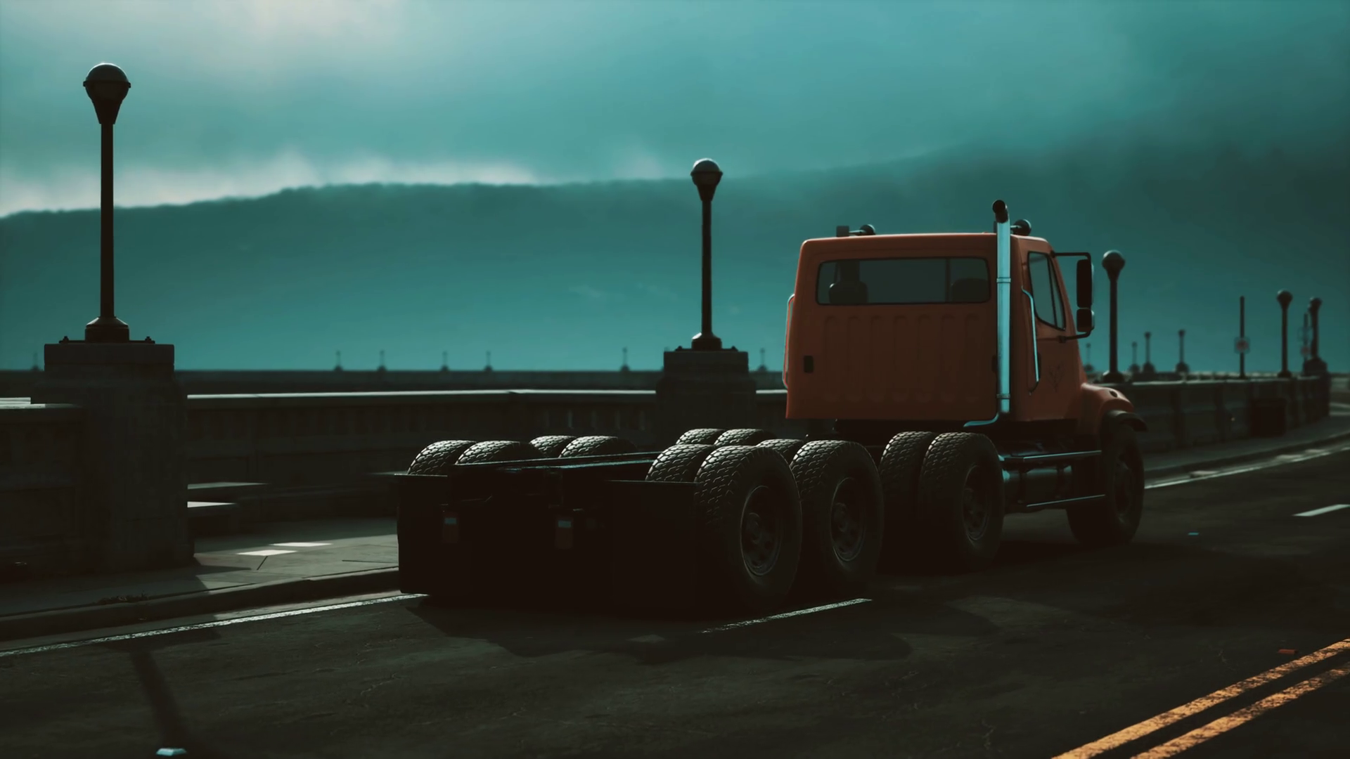 Big Lorry Truck On Bridge Stock Motion Graphics SBV-346700821 - Storyblocks