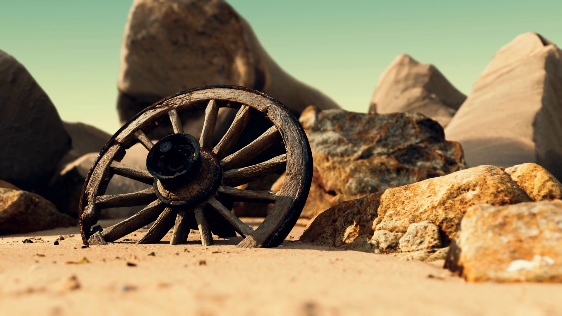 Old Tradition Waggon Wheel On Sand Stock Footage SBV-348364940 ...
