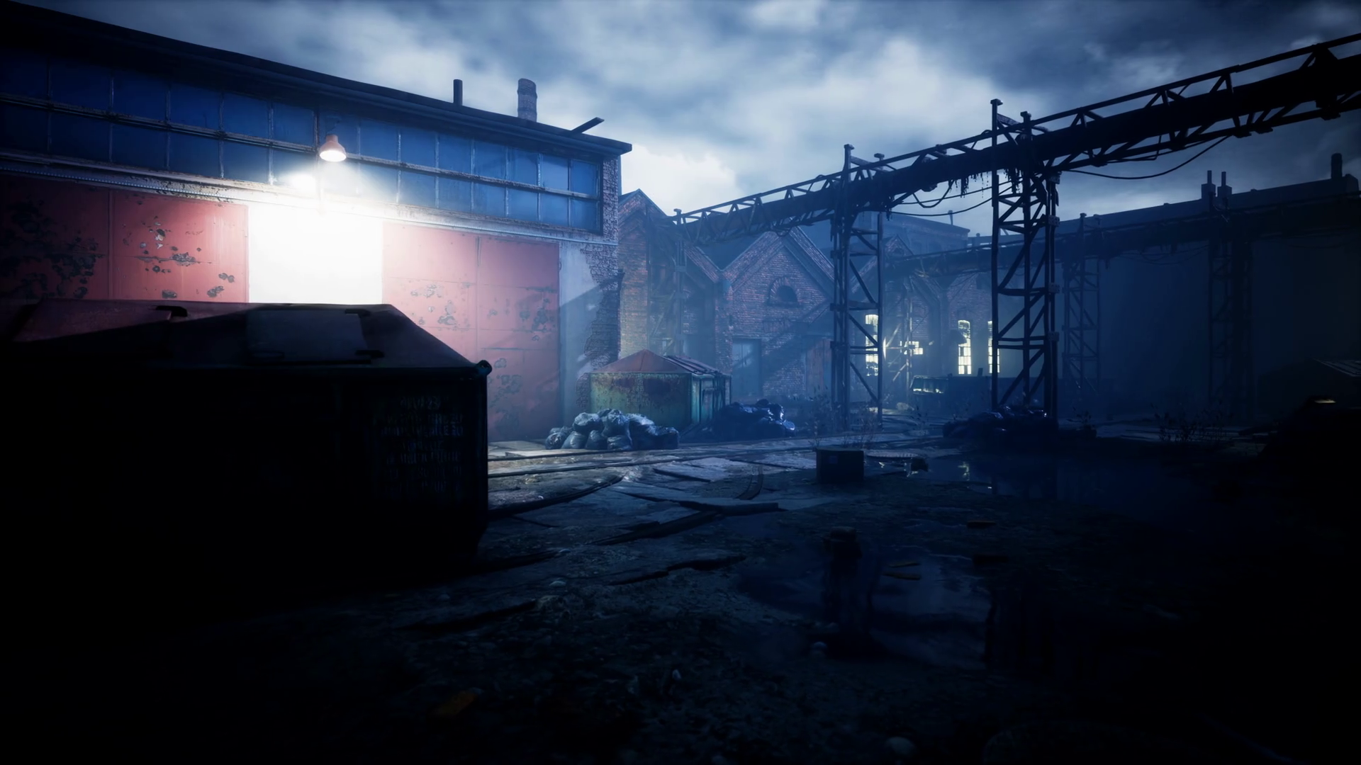 Frightening Abandoned Factory At Night Stock Footage SBV-347245312 ...