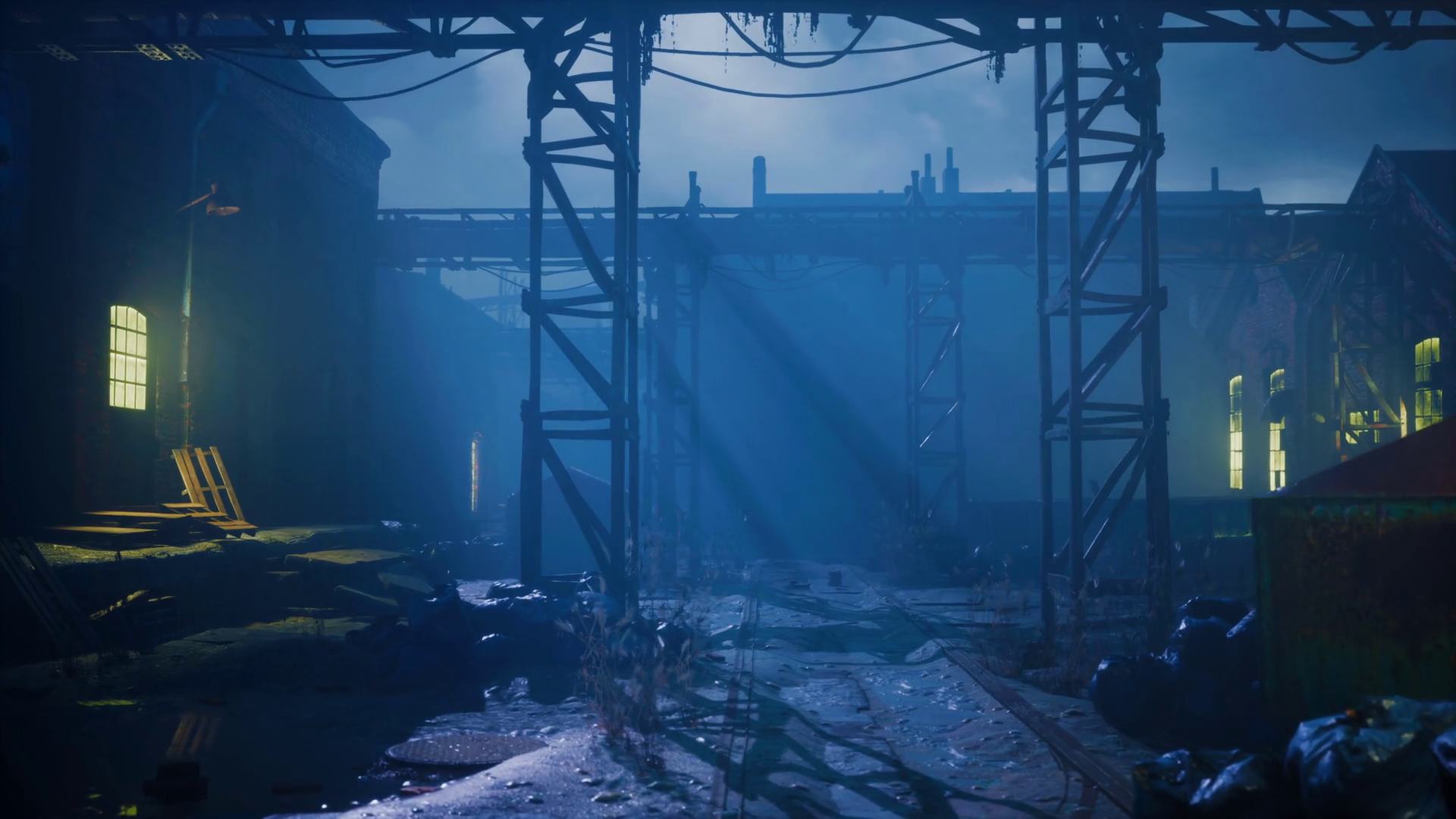 Night Scene Of Abandoned Factory Stock Motion Graphics SBV-347409303 ...