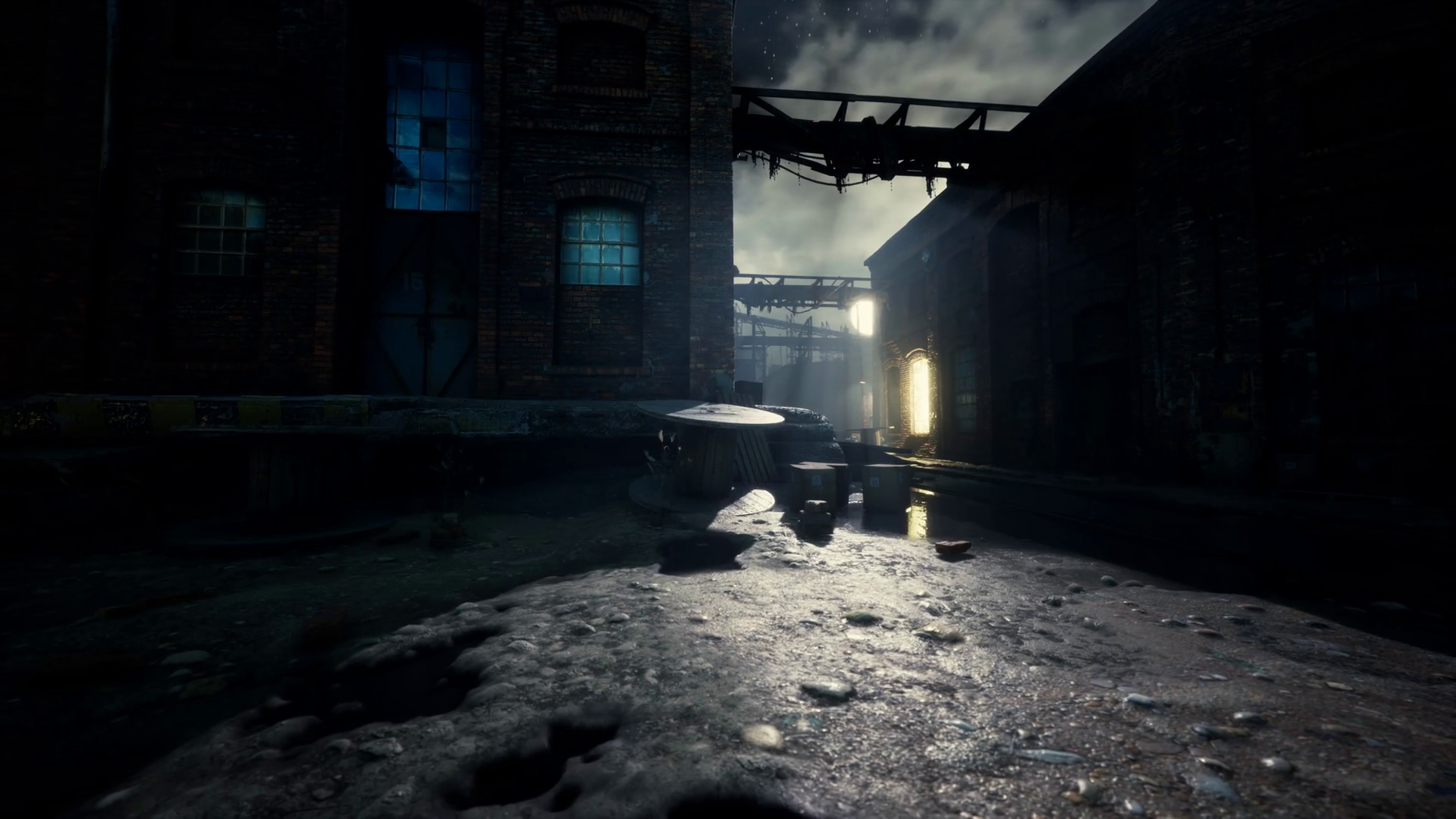 Frightening Abandoned Factory Yard At Night Stock Motion Graphics SBV ...