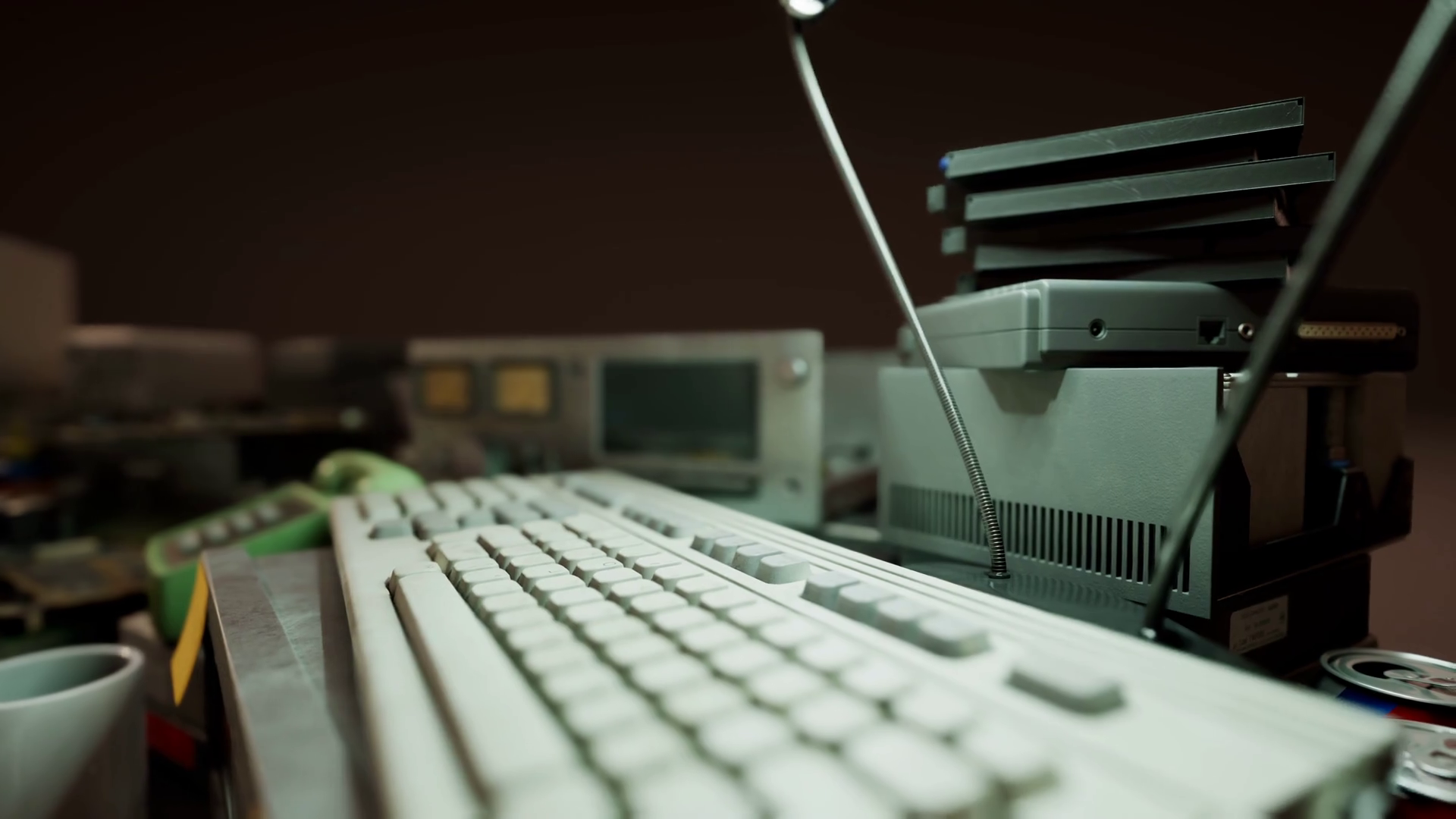 Old Vintage Personal Computer Workspace Stock Motion Graphics SBV ...