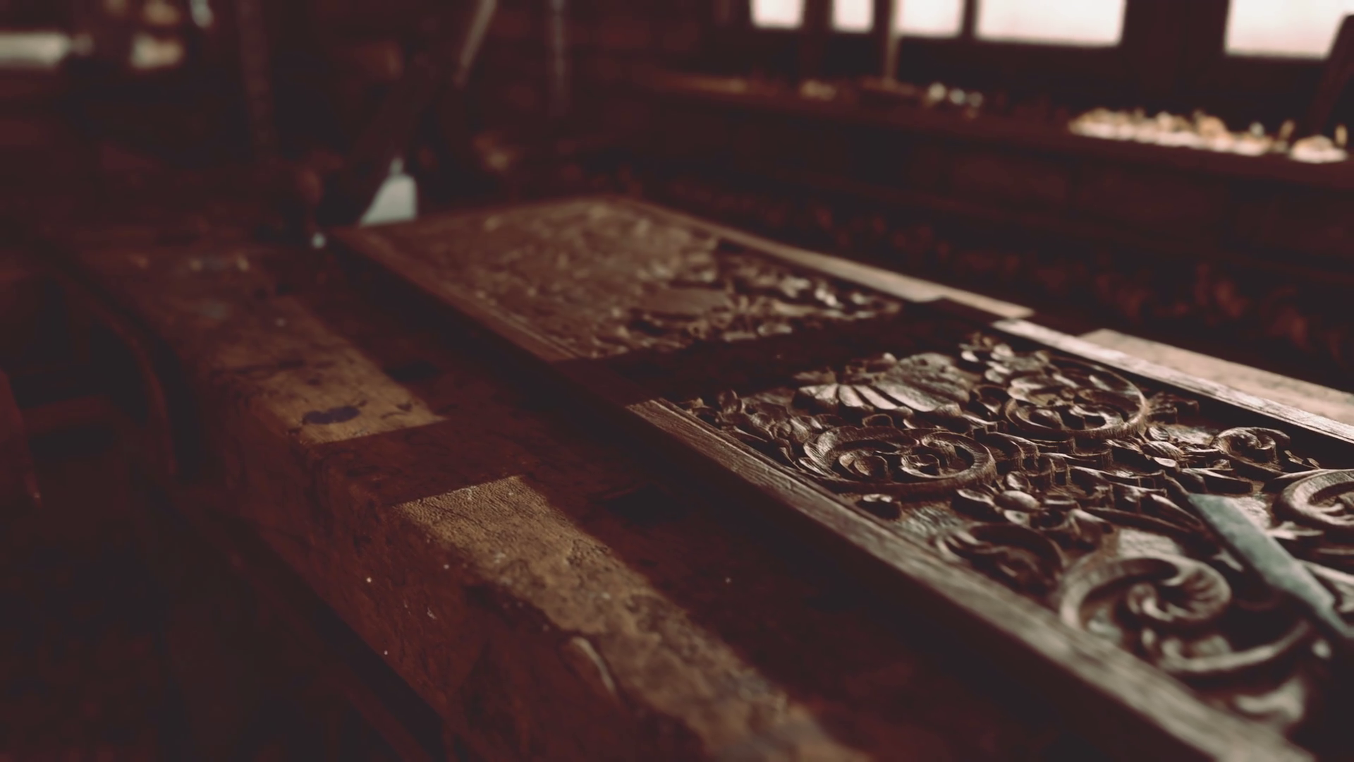 Vintage Stylized Old Carpenter Workshop Stock Footage SBV-347740370 ...