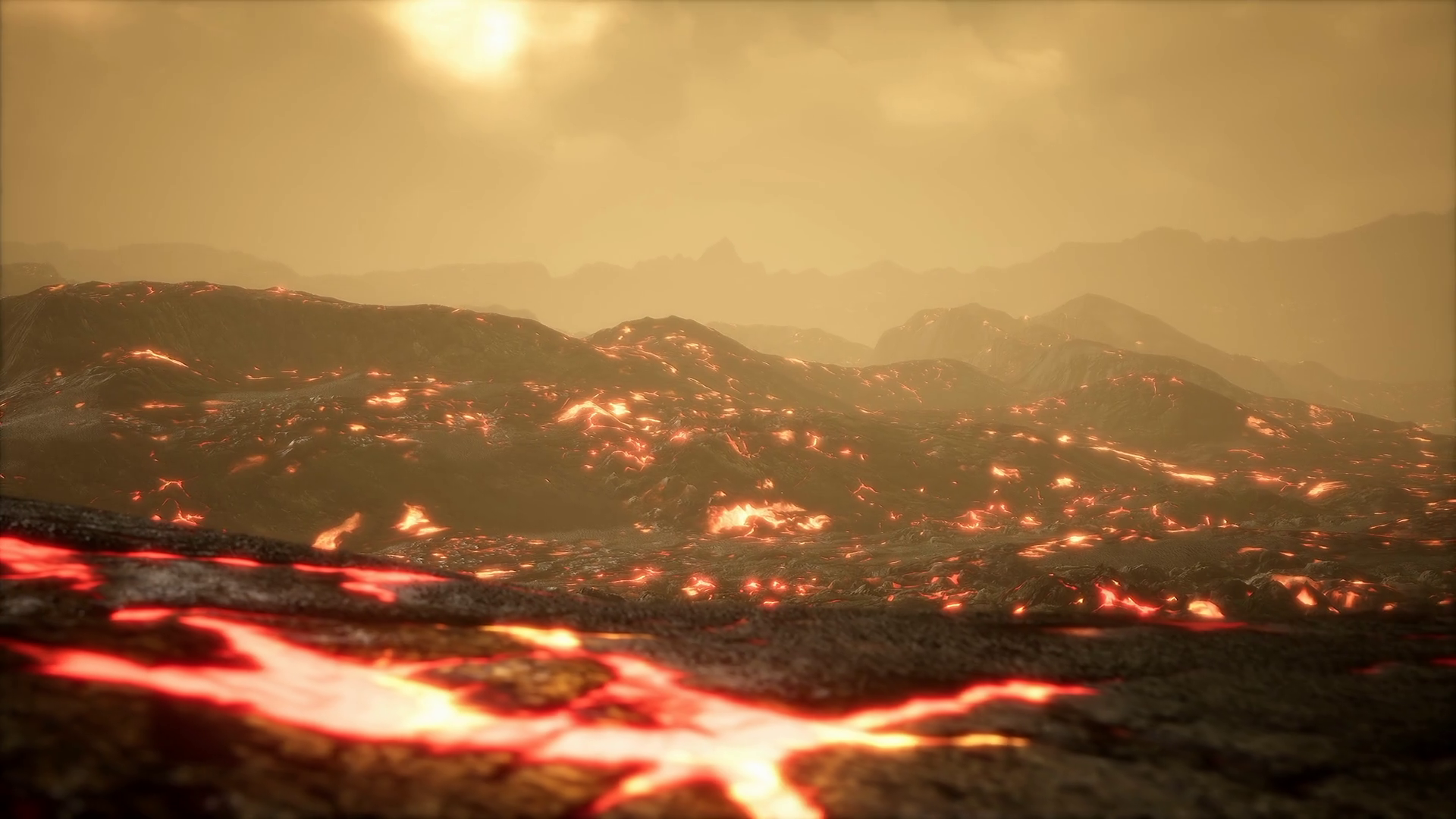 Volcanic Eruption With Fresh Hot Lava Flames Stock Motion Graphics SBV ...
