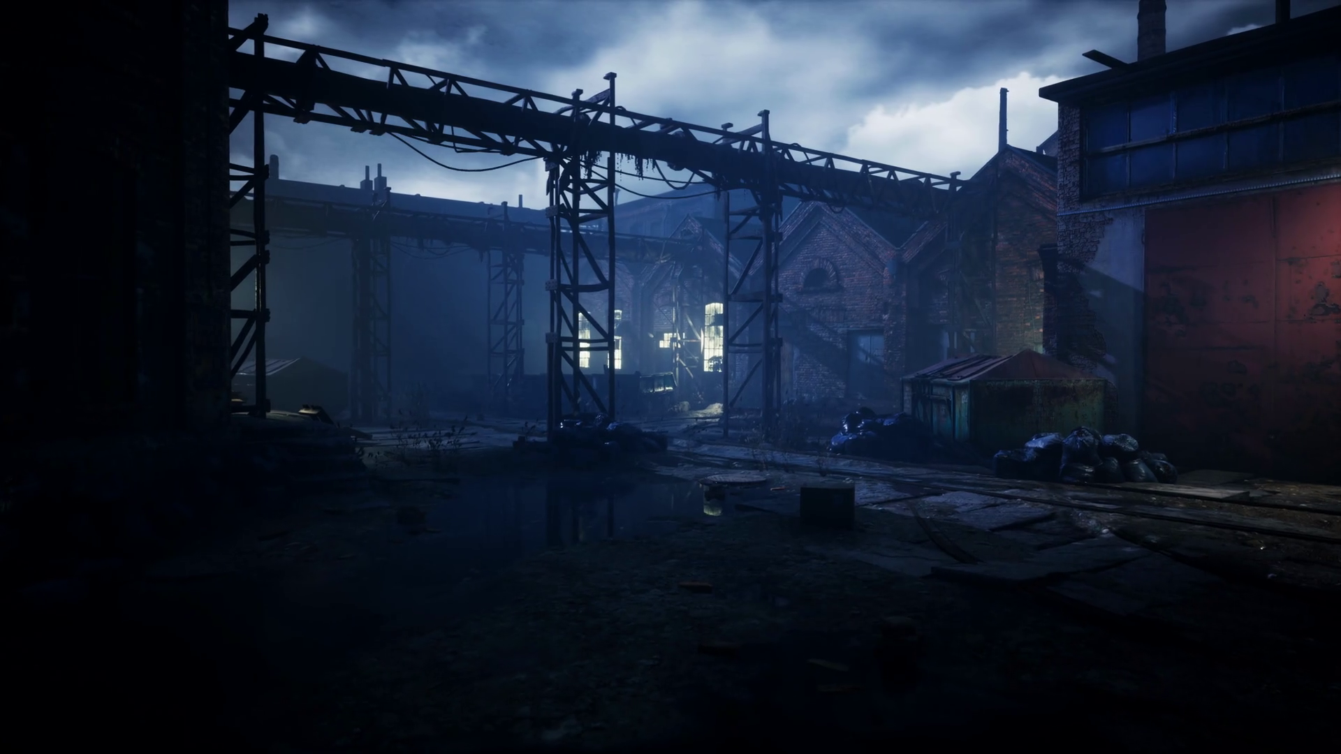 Night At Large Abandoned Industrial Area Stock Motion Graphics SBV ...