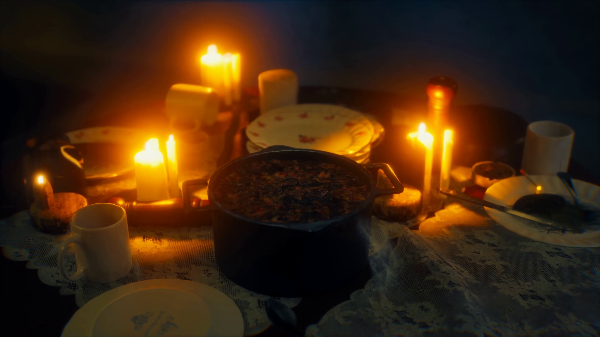 Table Setting In Candlelight At Night Stock Motion Graphics SBV ...