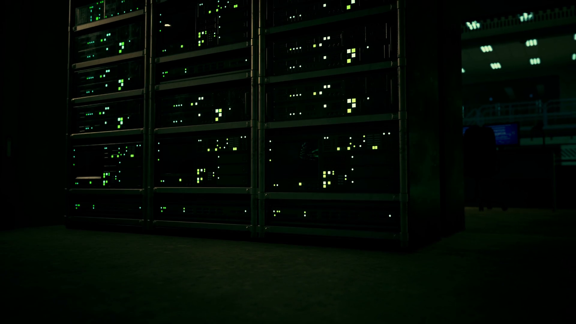 Data Center With Multiple Rows Of Fully Stock Motion Graphics SBV ...