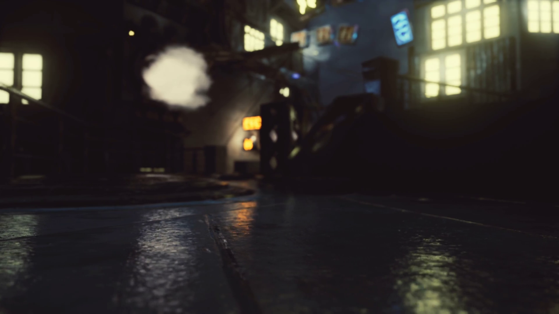 Foggy Industrial Urban Street City Night Stock Motion Graphics SBV ...