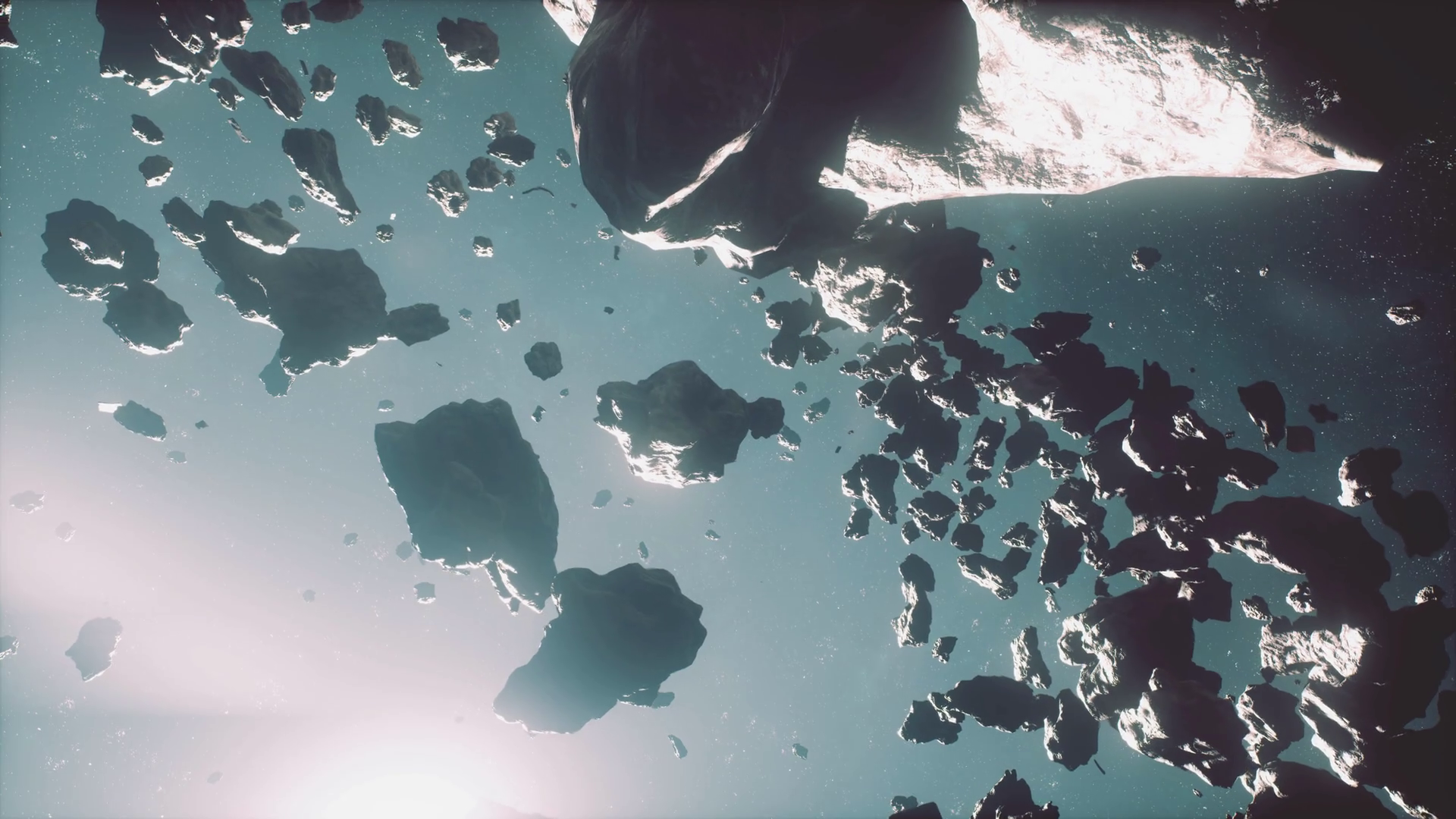 Massive Field Of Menacing Asteroids In Midst Stock Motion Graphics SBV ...