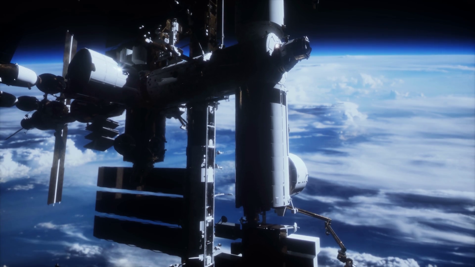Breathtaking Perspective Of Space Station Stock Footage SBV-347754093 ...