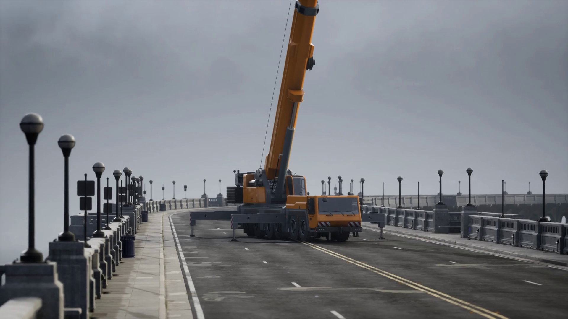 Big Auto Crane On Bridge Under Constraction Stock Motion Graphics SBV ...