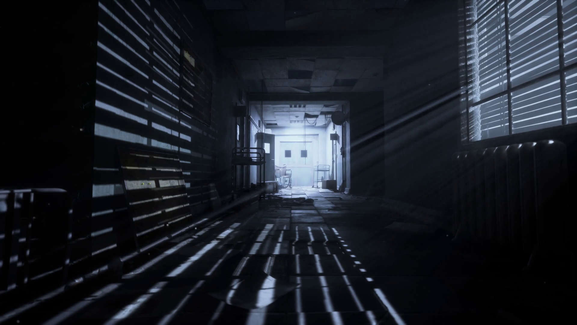 Set Up View Of Dark Room Abandoned In Stock Footage SBV-348704939 ...