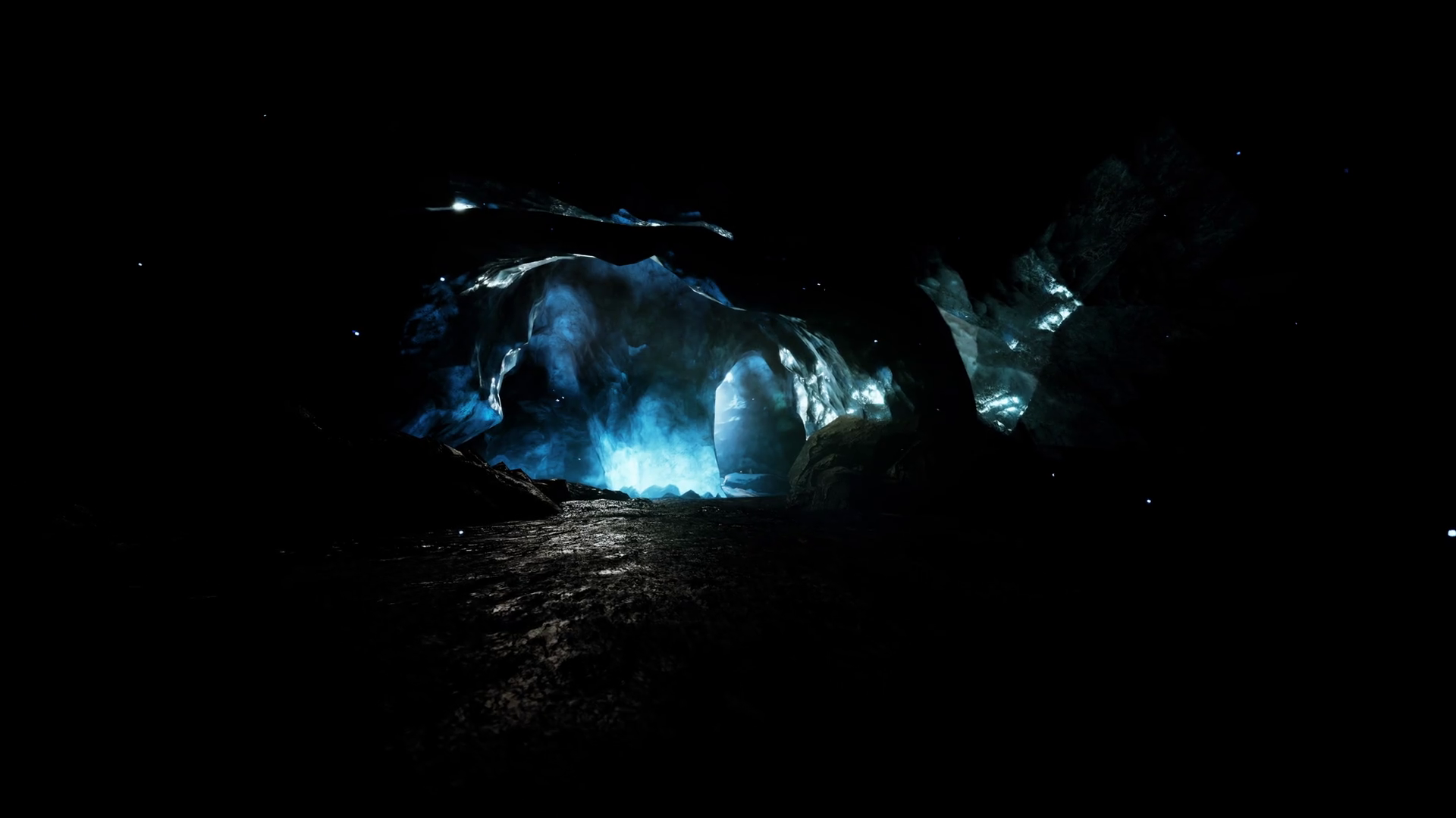 Amazing Blue Ice Cave In Heart Of Glacier Stock Footage SBV-347723031 ...