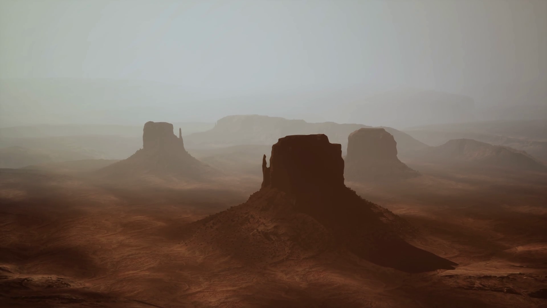 Monument Valley With Desert Canyon In Usa Stock Footage SBV-347673111 ...